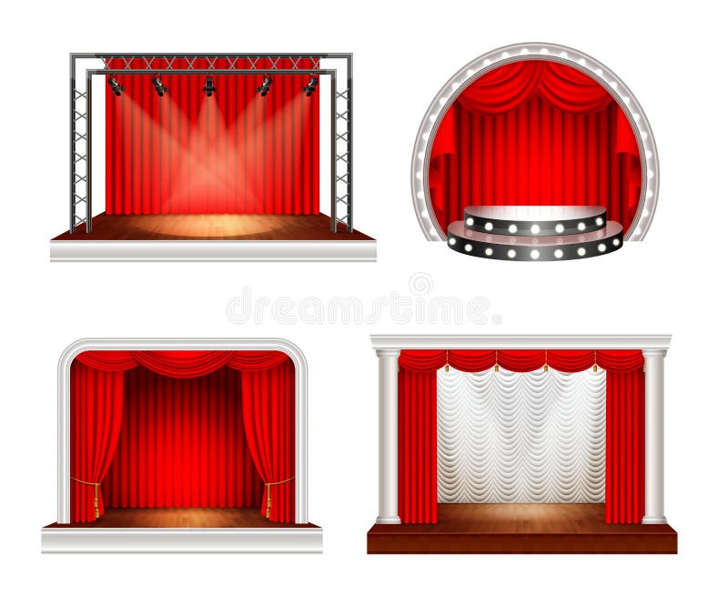 Realistic Stage Design Set stock vector. Illustration of icons - 96444705