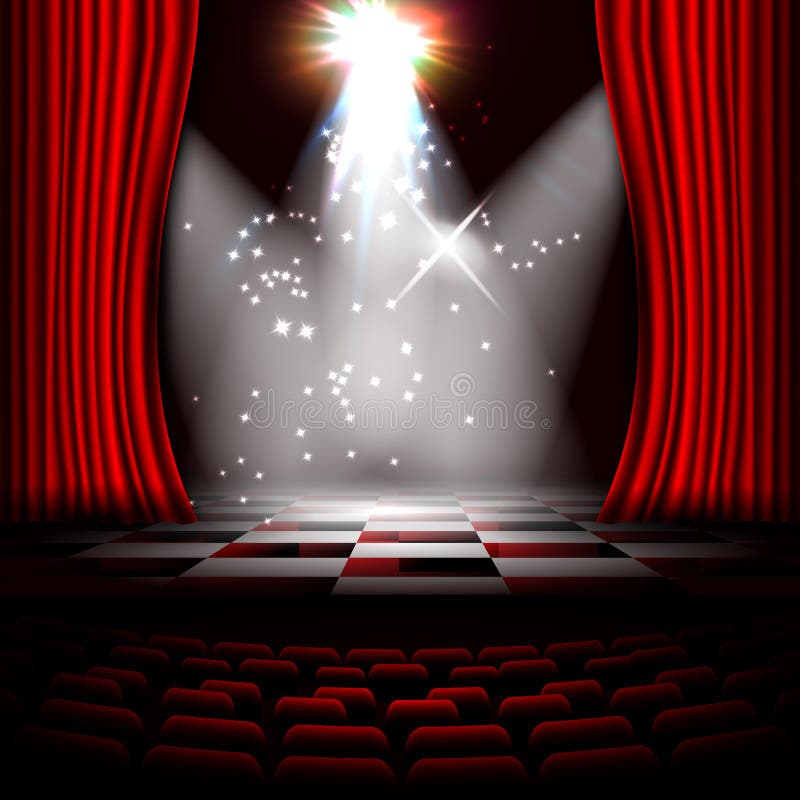 Realistic Stage Ready for Presentation, Show or Play Stock Vector ...