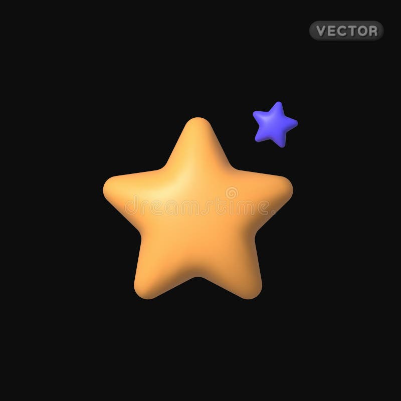 Realistic Star 3d Icon for Game Background Design. Vector Illustration ...