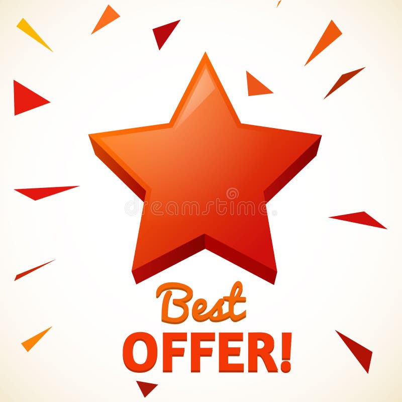 Realistic Star Isolated. Best Offer Stock Illustration - Illustration ...