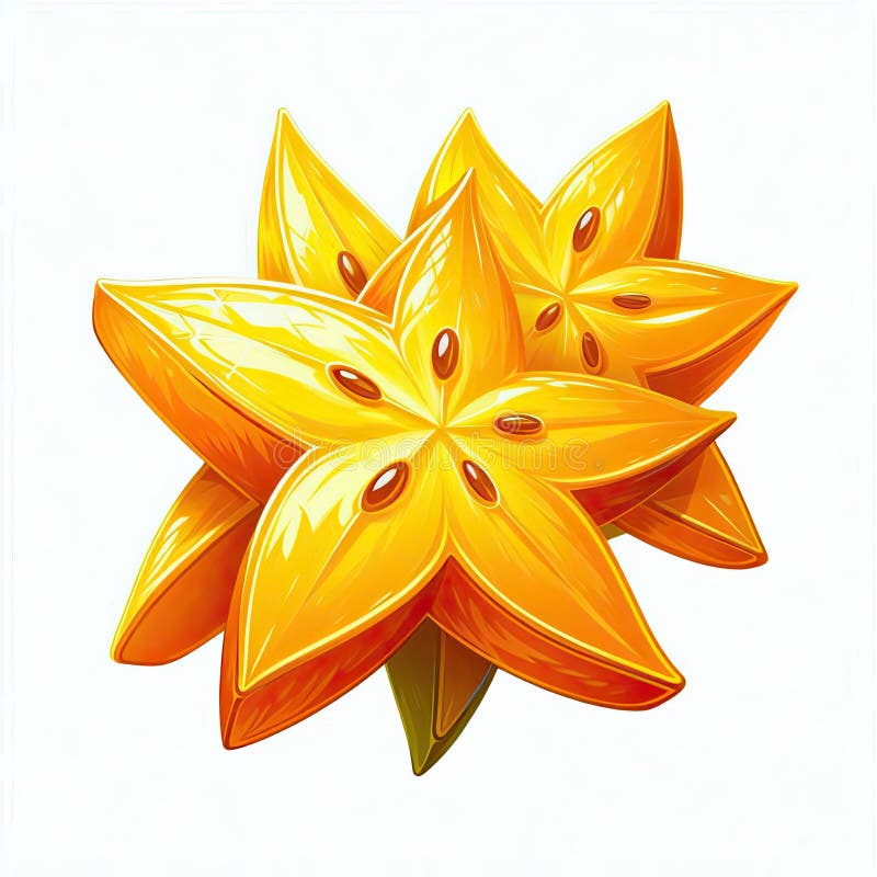 Realistic Starfruit Drawing Stock Illustration - Illustration of juicy ...