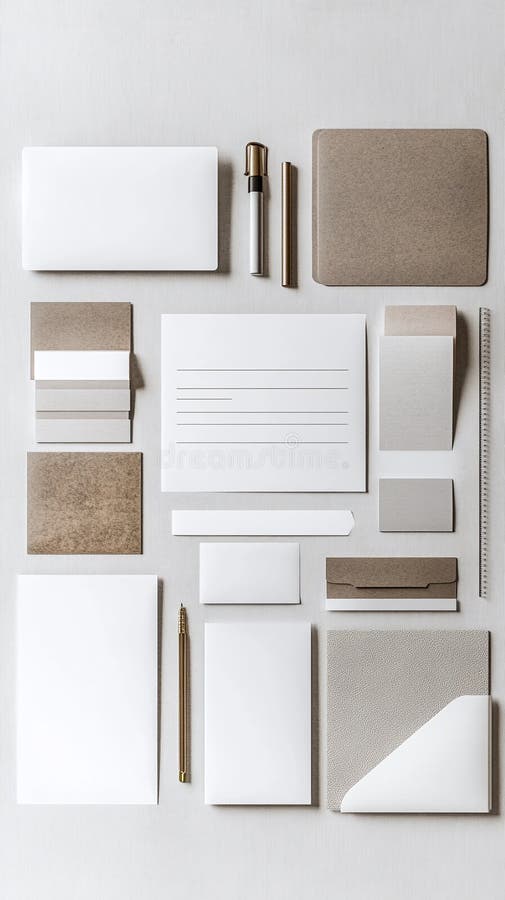 A Realistic Stationery Set with Subtle Shadow Effects and Layered ... A Realistic Stationery Set with Subtle Shadow Effects and Layered ...
