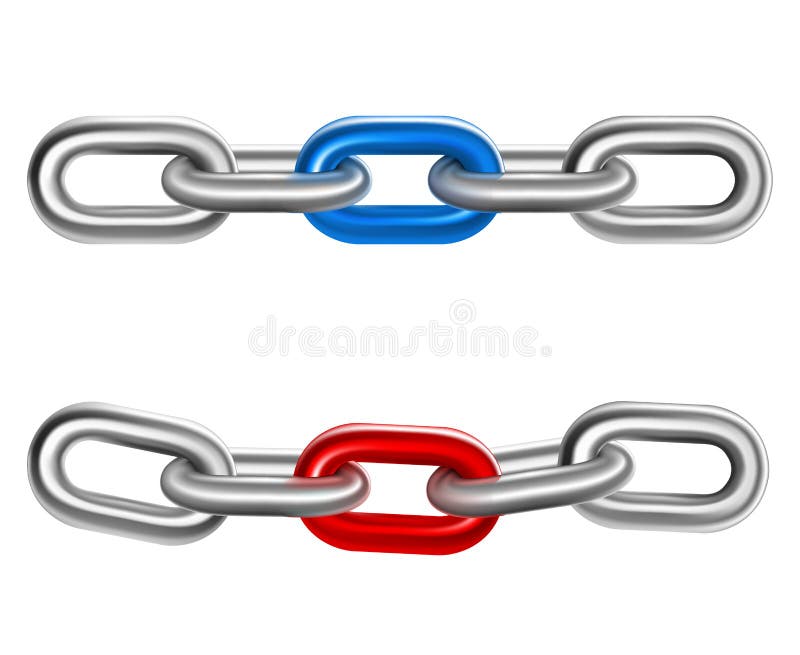 Realistic Steel Chains 2 Pieces Set Stock Vector - Illustration of link ...