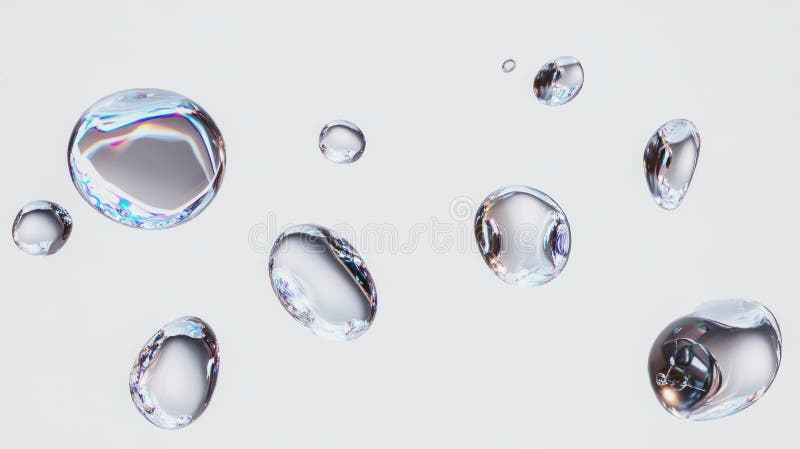 Realistic Steel Drops on White Background for Modern Design Stock ...