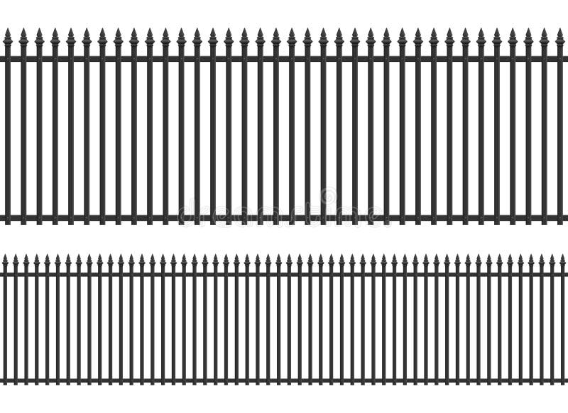 Realistic Steel Fence. Seamless Design Stock Vector - Illustration of ...