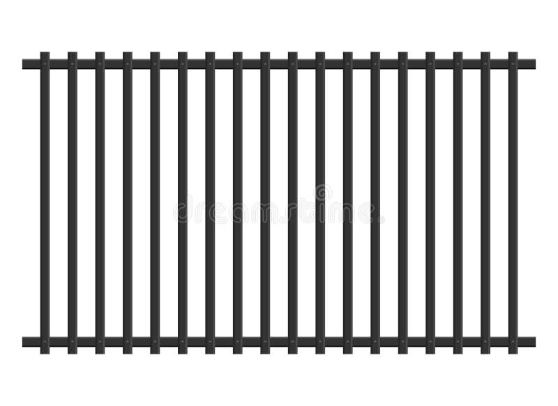 Realistic Steel Fence Vector Illustration Isolated on White Stock ...