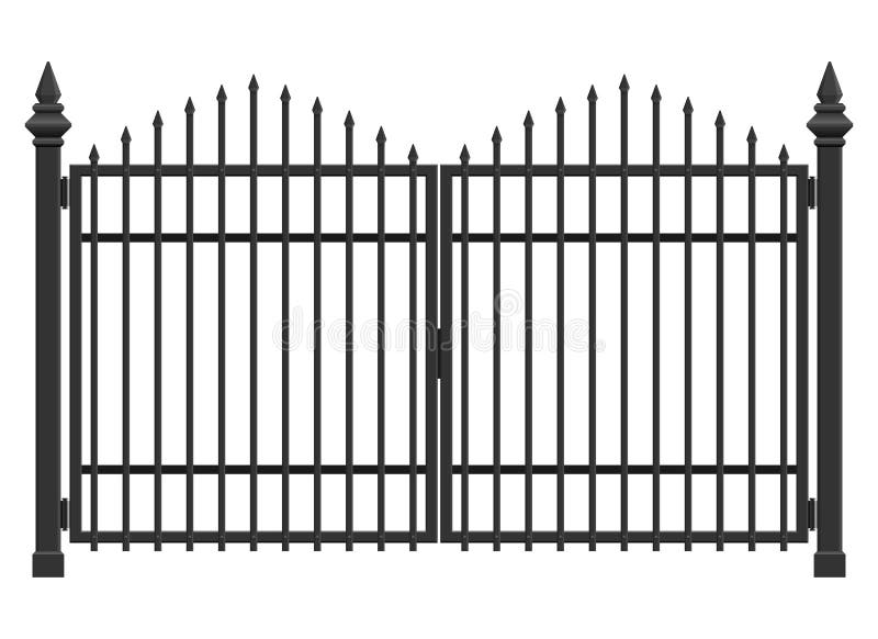 Realistic Steel Gate Isolated on White Background Stock Vector ...