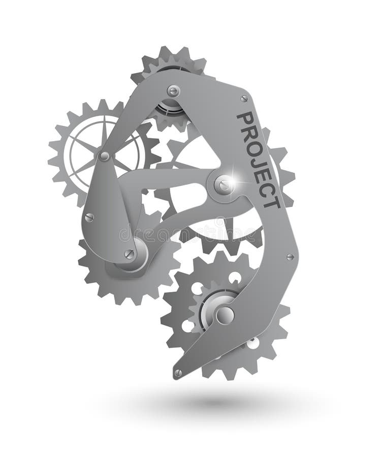 Realistic steel gear stock illustration. Illustration of concept - 61673278