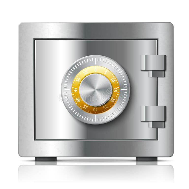 Realistic Steel Safe Icon Security Concept Stock Vector - Illustration ...