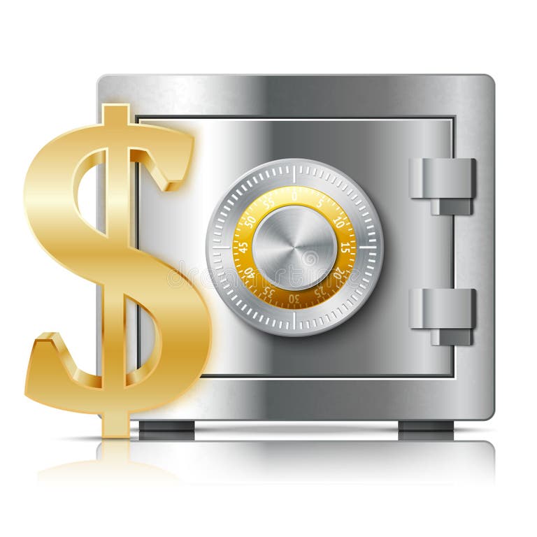 Realistic Steel Safe Icon Security Concept Stock Vector - Illustration ...