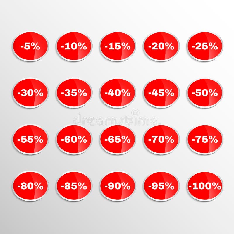 Realistic Stickers Discount Stock Vector - Illustration of vector ...