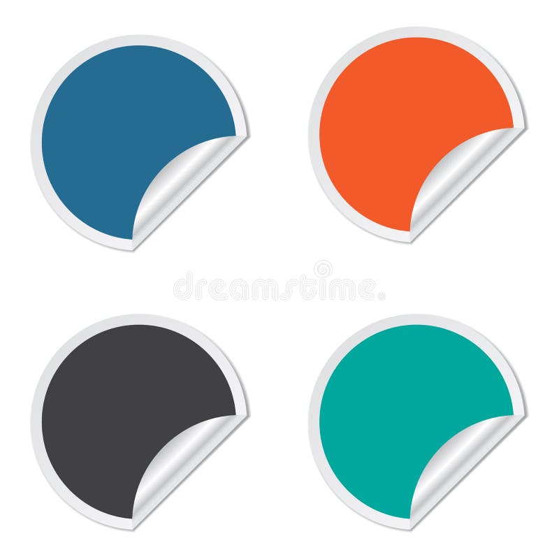 Realistic Sticky Label Set with Folded Corners Stock Vector ...