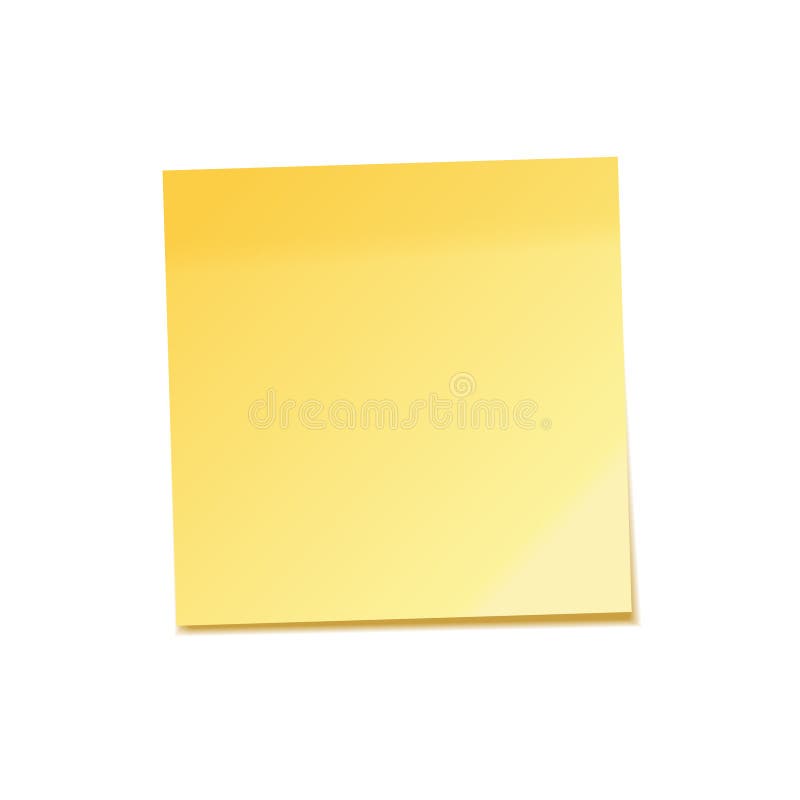 Realistic Sticky Note with Shadow. Yellow Paper. Message on Notepaper ...