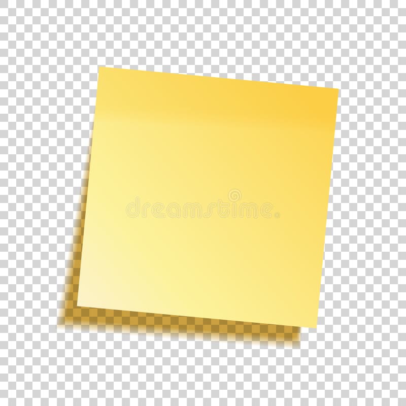 Realistic Sticky Note with Shadow. Yellow Paper. Message on Notepaper ...