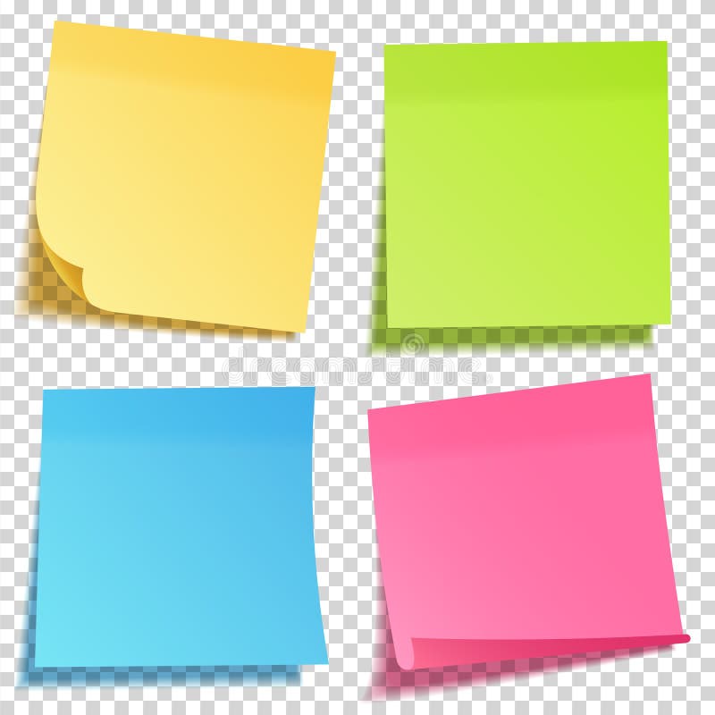 Realistic Sticky Note with Shadow. Yellow Paper Set. Message on ...