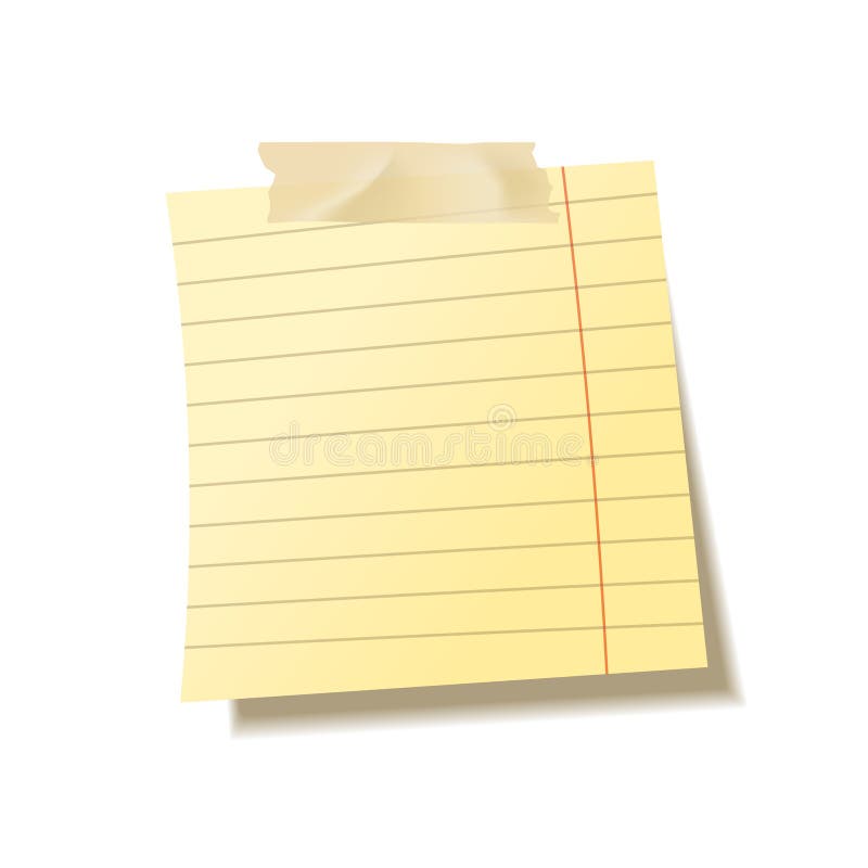 Realistic Sticky Note Sheet. Blank Lined Paper. Vector Illustration ...