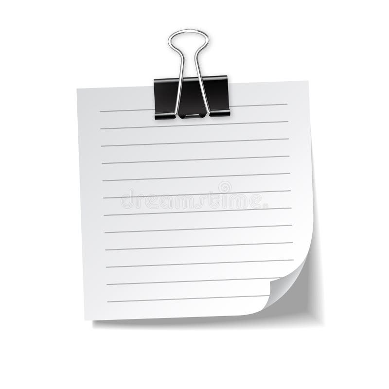 Realistic Sticky Note Sheet. Blank Lined Paper. Vector Illustration ...