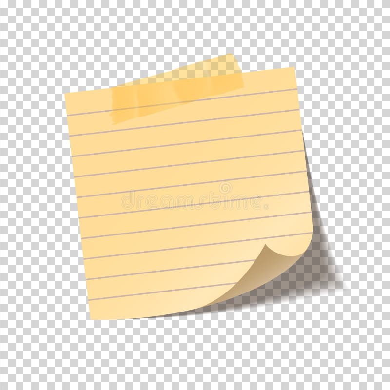 Realistic Sticky Note Sheet. Blank Lined Paper. Vector Illustration ...