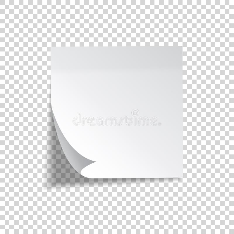 Realistic Sticky Note. White Paper. Message on Notepaper. Reminder ...