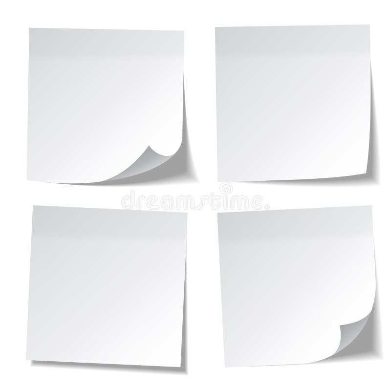 Realistic Sticky Note. White Paper. Message on Notepaper. Reminder ...