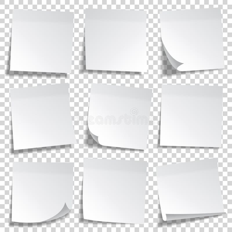 Realistic Sticky Note. White Paper. Message on Notepaper. Reminder ...