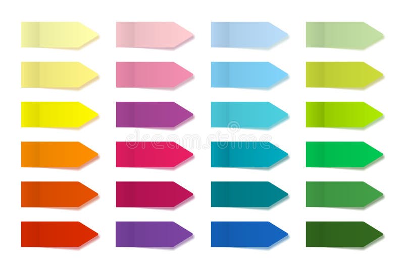 Realistic Sticky Notes Collection. Arrow Flag Tabs. Post Note Stickers ...