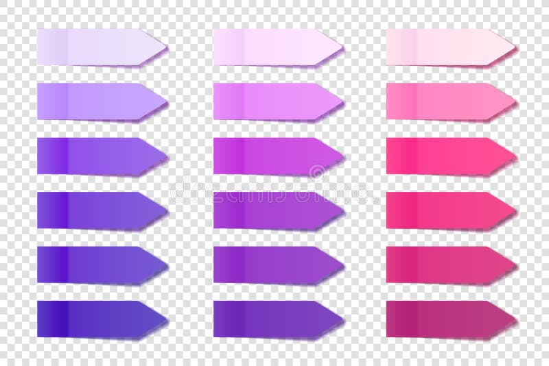 Realistic Sticky Notes Collection. Arrow Flag Tabs. Post Note Stickers ...