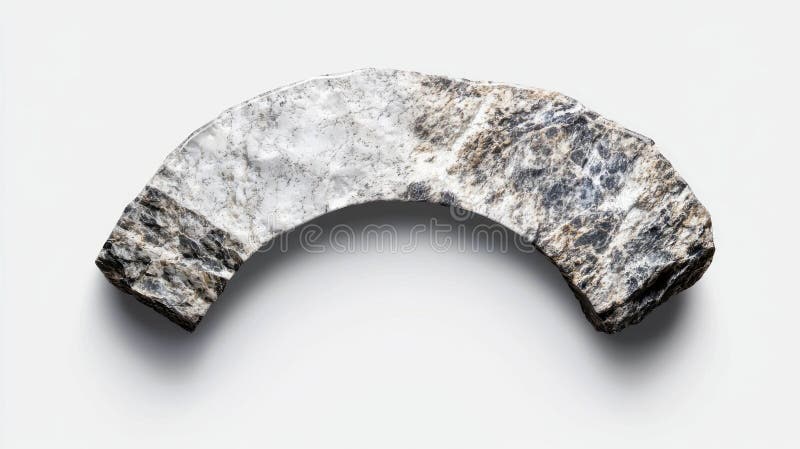 Realistic Stone Arch Shaped Object on Plain Background for Design Stock ...