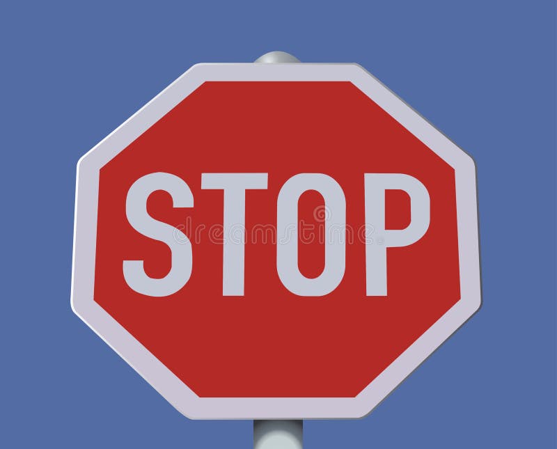 Realistic Stop Sign Illustration. Stock Vector - Illustration of ...