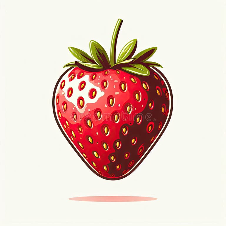 Realistic Strawberry with Soft Shadows Stock Illustration ...