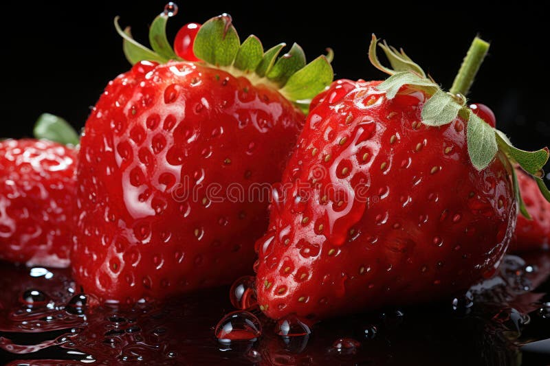 Realistic Strawberry: Vibrant Composition on a Marvelous Background ...