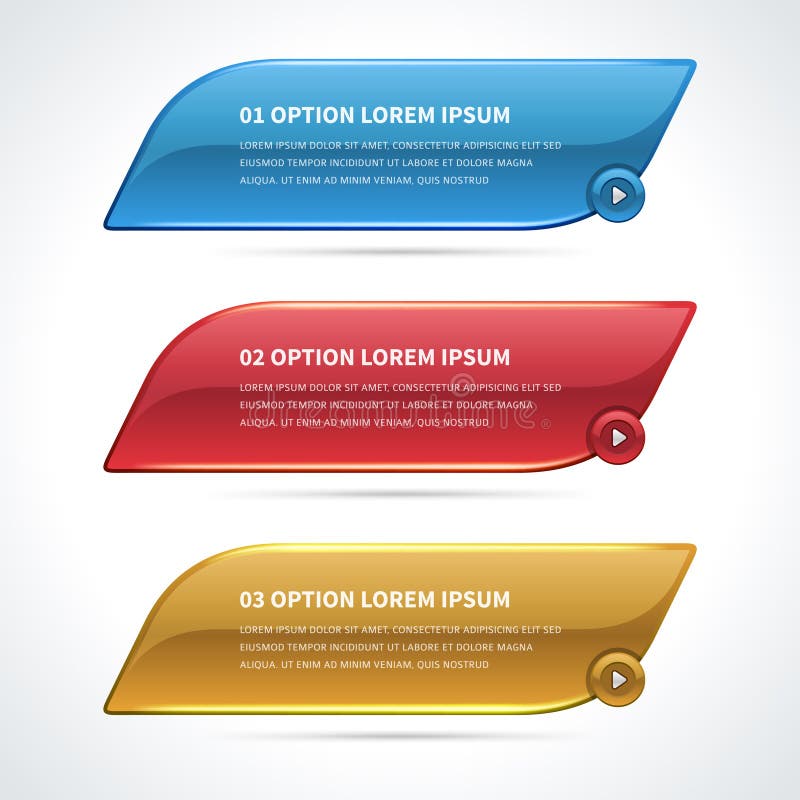 Realistic Streamlined Rectangle Infographics Scheme Data Options Menu ...