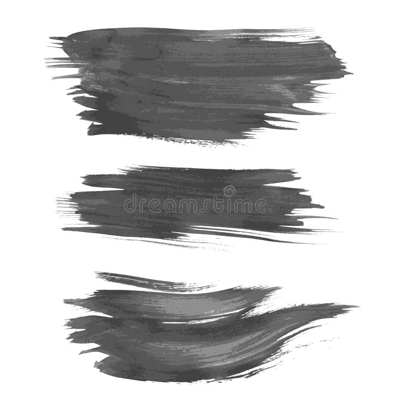 Realistic Strokes Painted Wet Paint on Paper. Stock Vector ...
