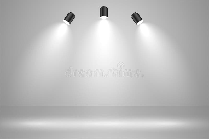 Realistic Studio Lights Empty Background Design Stock Vector ...