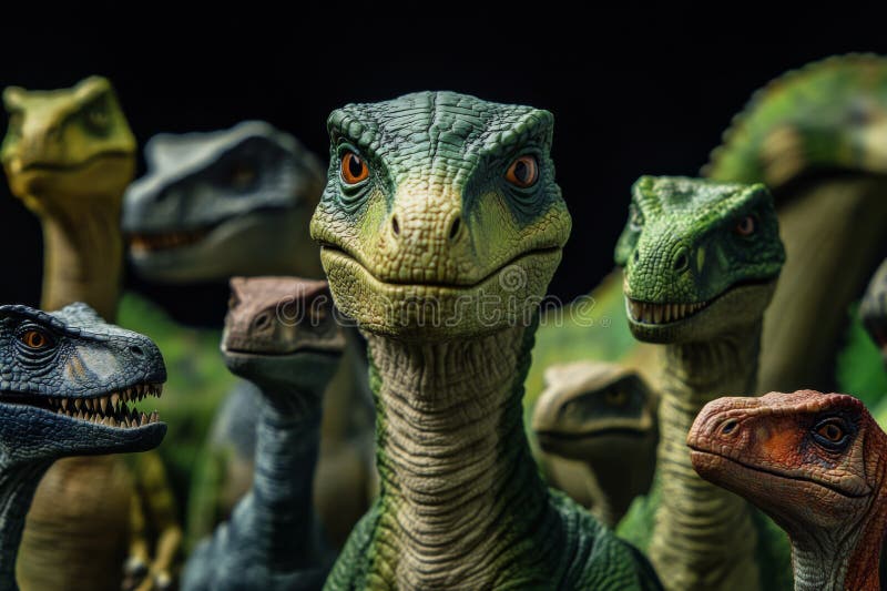Realistic Stuffed Dinosaur Collection Stock Illustration - Illustration ...