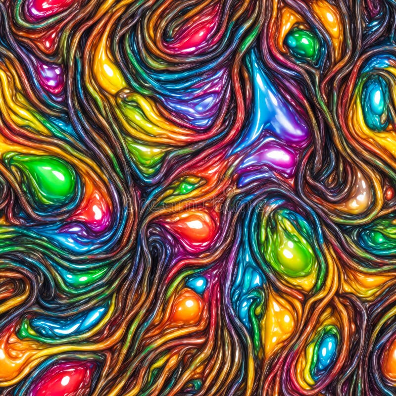 Realistic Style Colorful Psychedelic Seamless Marble Liquid Pattern ...