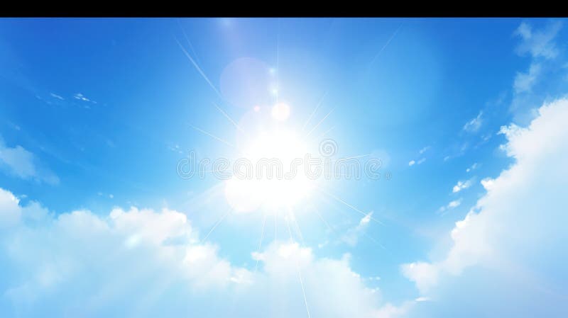 Realistic and Stylized Blue Sky and Sun AI Generated Stock Illustration ...