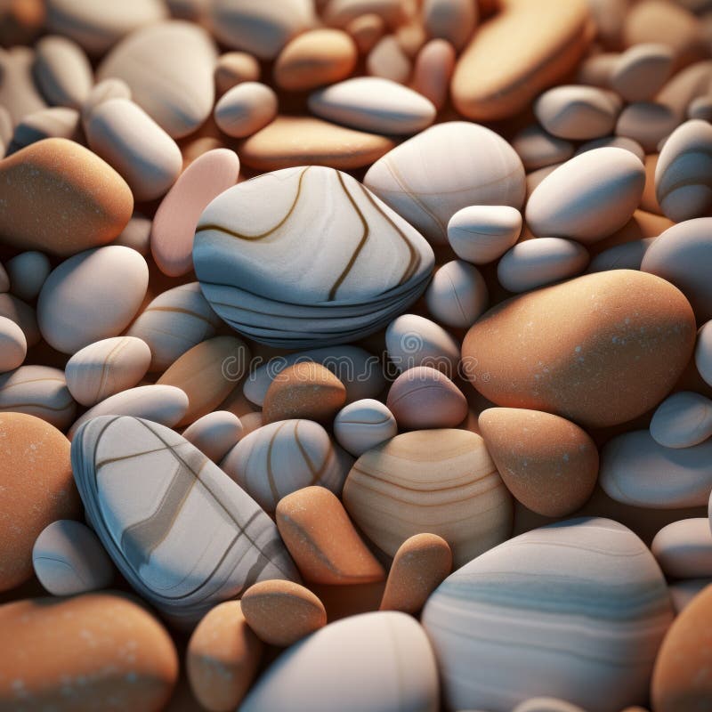 Realistic and Stylized 3d Pebbles with Surrealistic Elements Stock ...