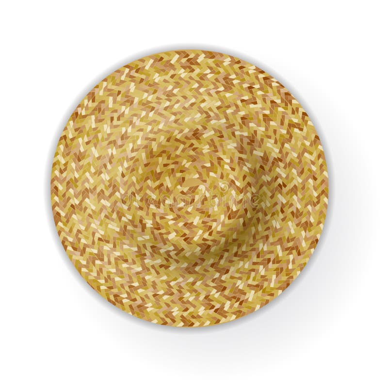 Realistic Summer Braided Hat Top View Stock Image - Image of country ...
