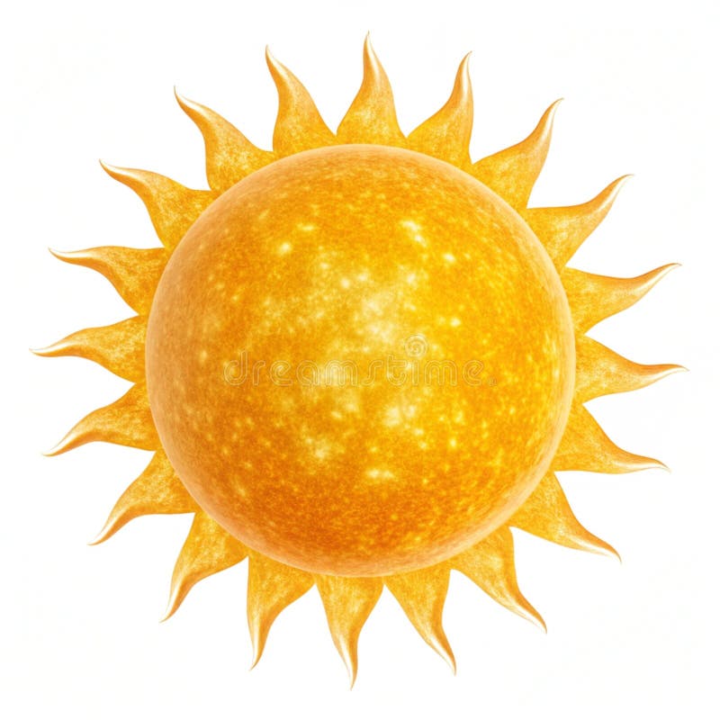 Realistic Sun Isolated on White Background Stock Illustration ...