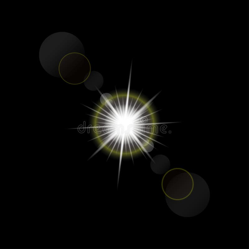 Realistic Sun Rays on Black Background. Sunshine on Black Background ...