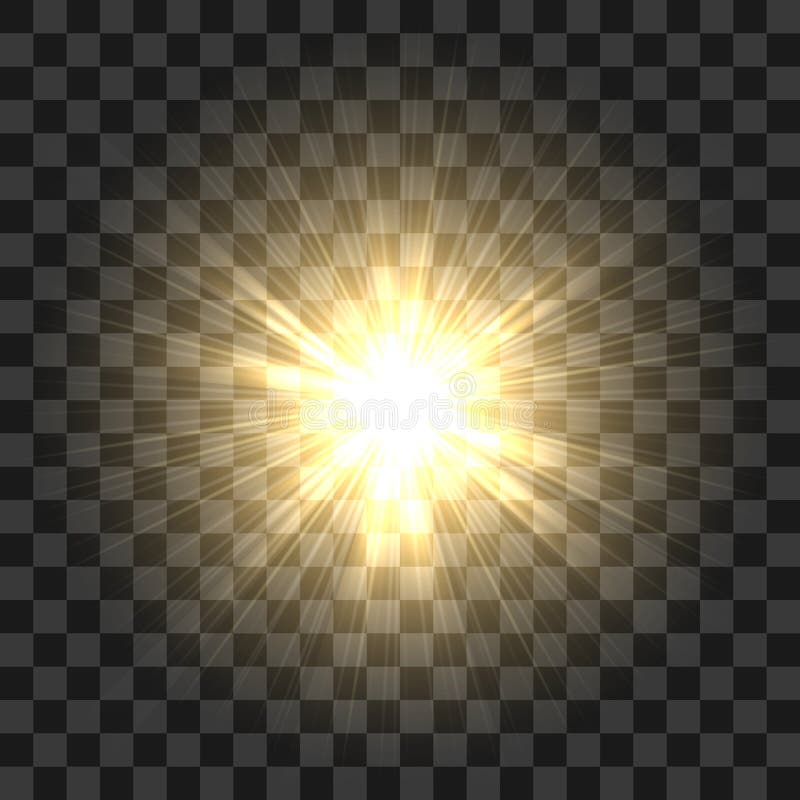 Realistic Sun Rays Light Effect On A Transparent Background Stock ...