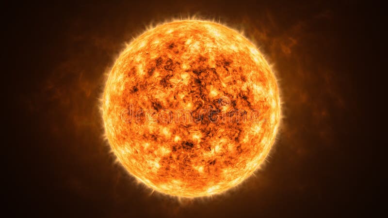 Realistic Sun or Star Closeup 3D Rendering Illustration Stock ...
