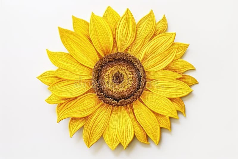 Realistic Sunflower Flower with Leaves Isolated on White Stock ...