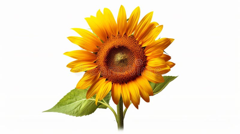 Realistic Sunflower Psd with Great Detail on White Background Stock ...