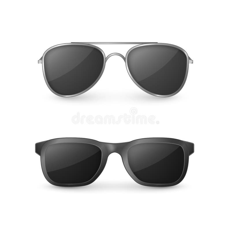 Realistic Sunglasses Front View. Plastic Glasses Stock Vector ...