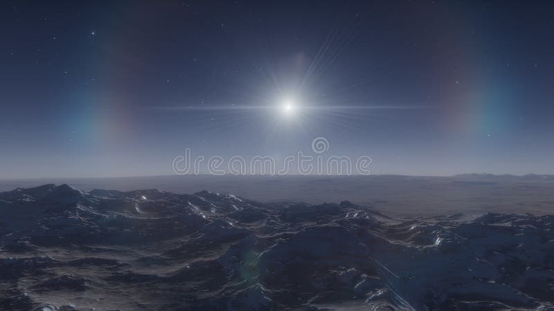 Realistic Surface of an Alien Planet, View from the Surface of an Exo ...