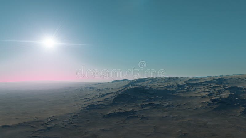 Realistic Surface of an Alien Planet, View from the Surface of an Exo ...