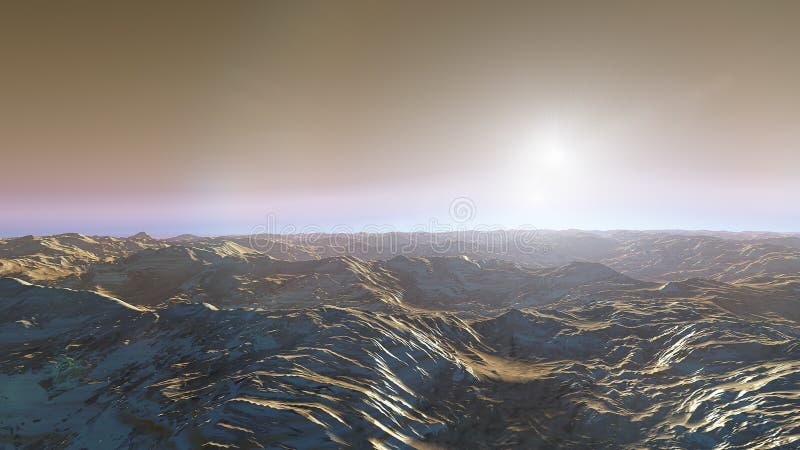 Realistic Surface of an Alien Planet, View from the Surface of an Exo ...