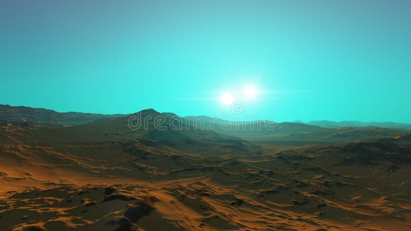 Realistic Surface of an Alien Planet, View from the Surface of an Exo ...